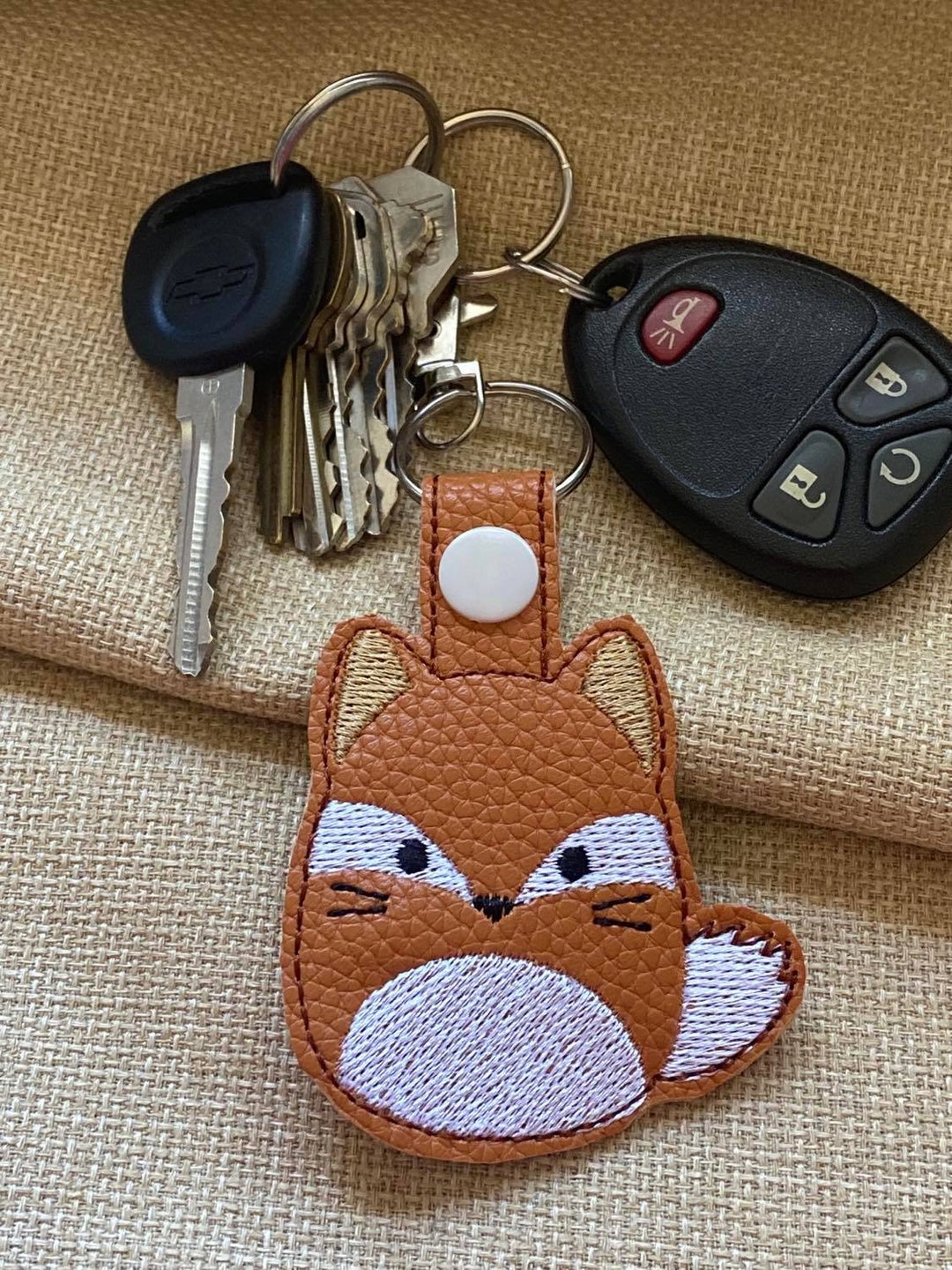 Squishy Fox Keychain, Squishy Fox Snap Tab, Fox Key Fob, Fox Keychain ...