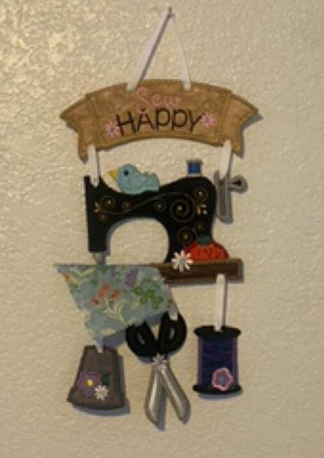 Whimsical Sewing Wall Hanging – Machine Embroidered Decor | Gift for ...