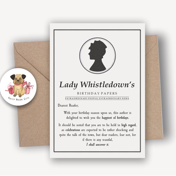 Bridgerton Happy Birthday Card - Etsy