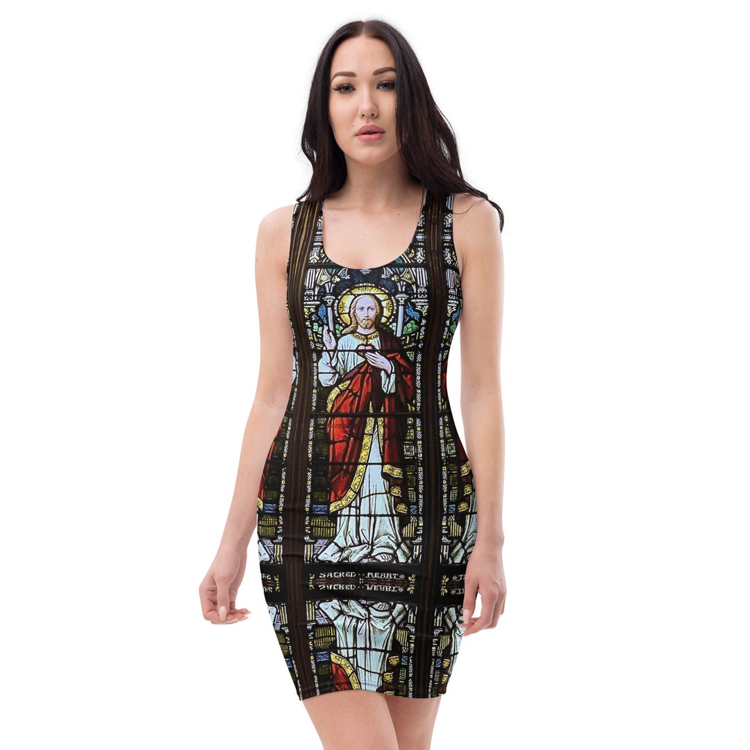 Sacred Heart of Christ Body Print Dress - Etsy