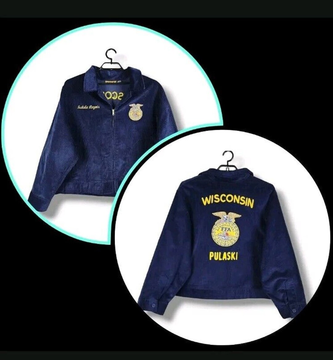FFA Corduroy Jacket Womens 56 Plus Size 5XL Navy Blue Future Farmers of ...