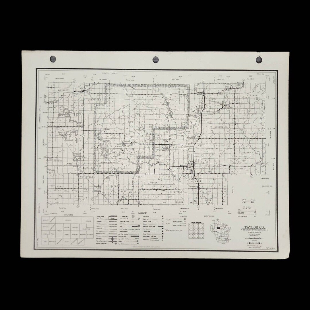 VTG Taylor County Map Wisconsin Department of Transportation Highways ...