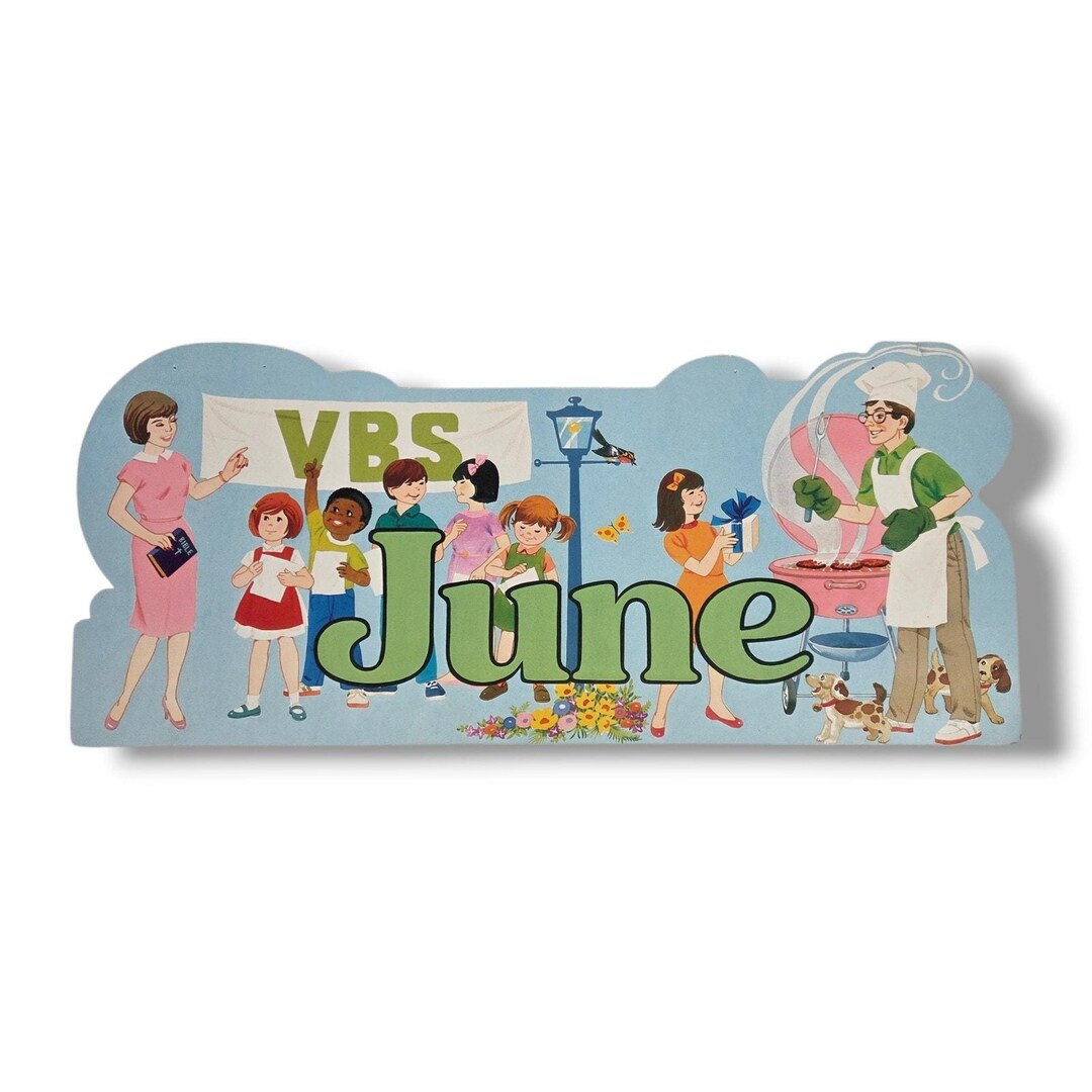 June Birth Month Wall Decoration Vintage Sunday School Ephemera Paper ...
