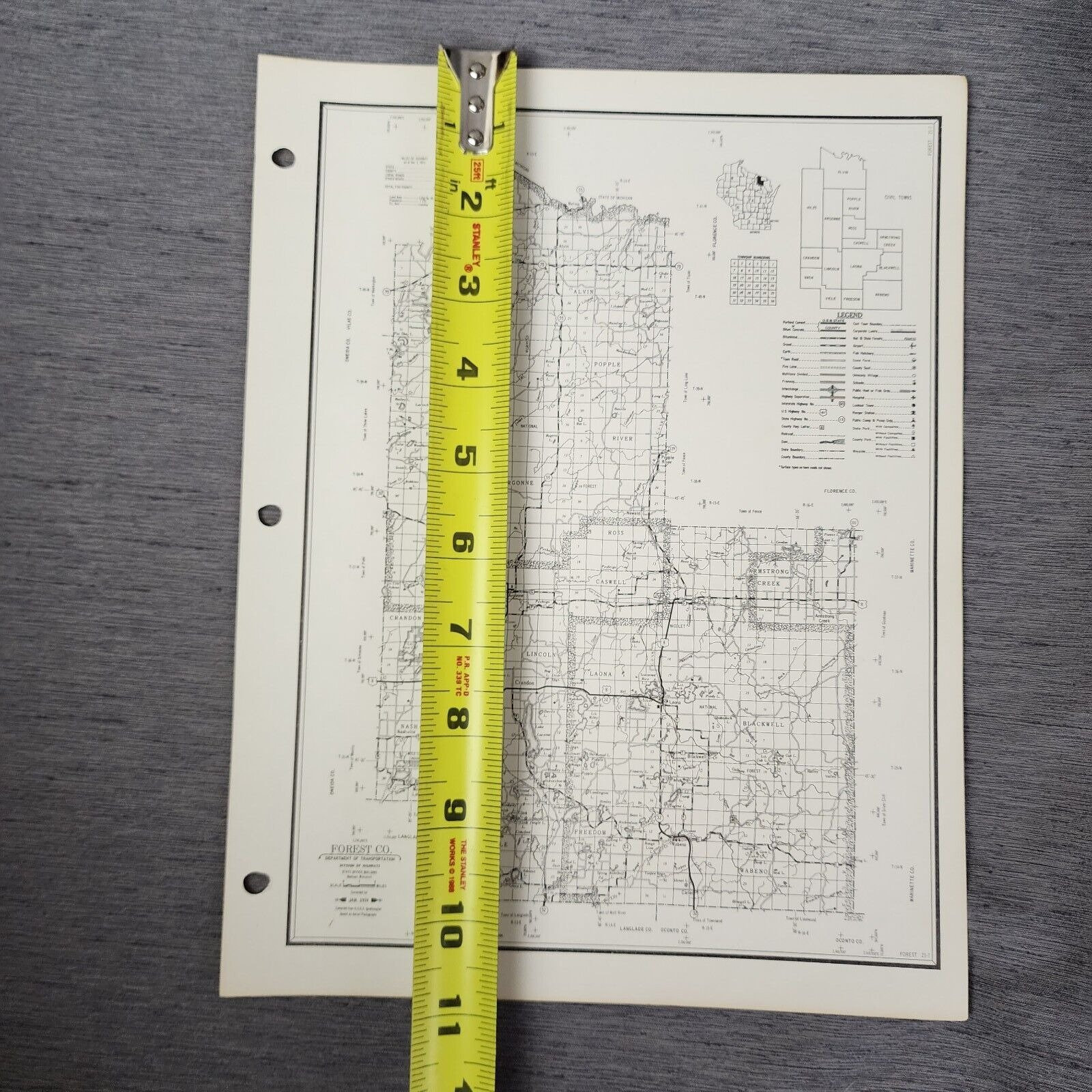 VTG Forest County Map Wisconsin Department of Transportation - Etsy