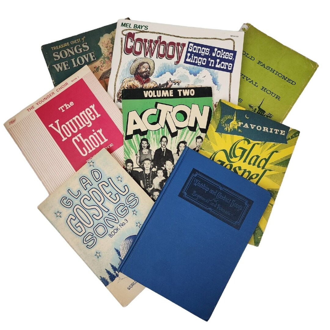 Gospel Songbooks Sheet Music Folk Church Choir Revival Old Fashioned ...
