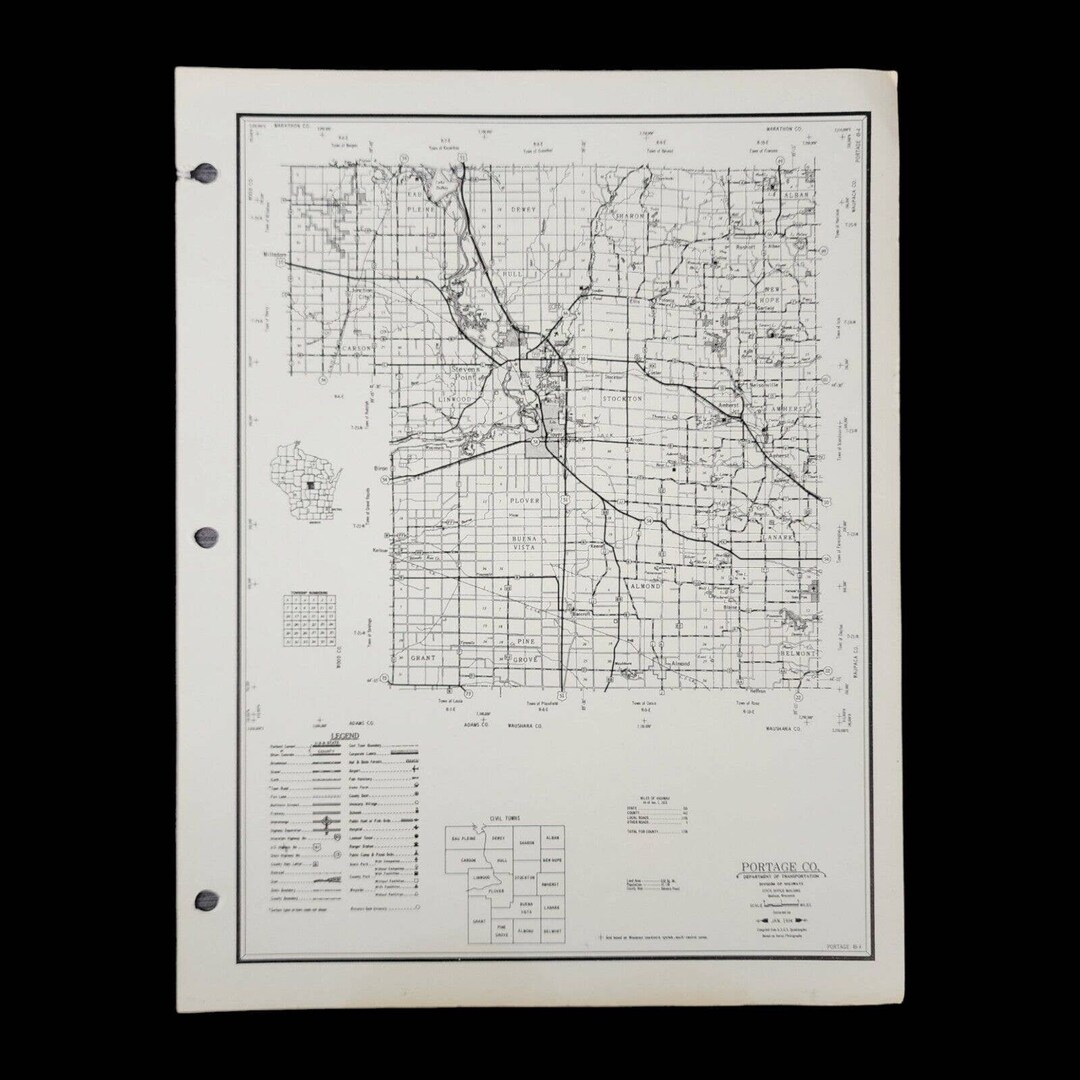 VTG Portage County Map Wisconsin Department of Transportation Highways ...