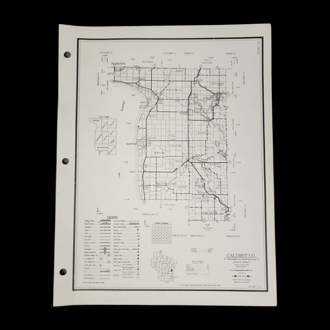 VTG Calumet County Map Wisconsin Department of Transportation Highways ...