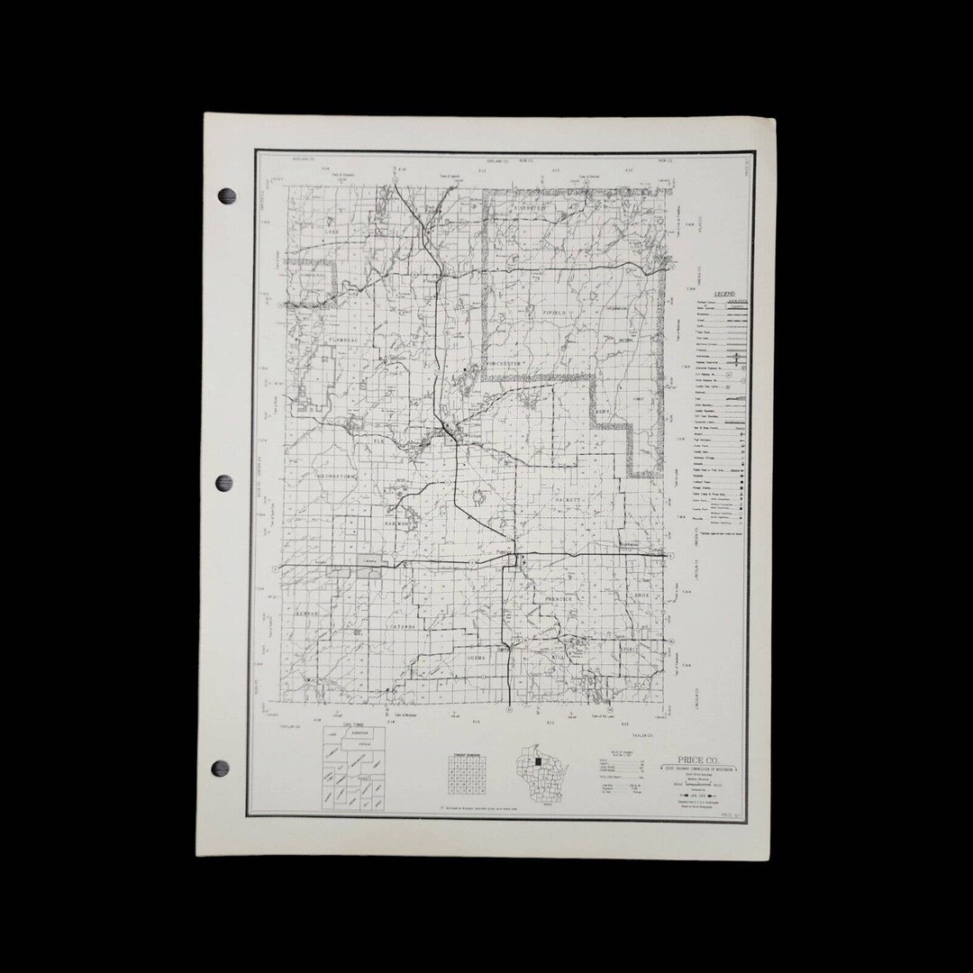 VTG Price County Map Wisconsin Department of Transportation Highways ...