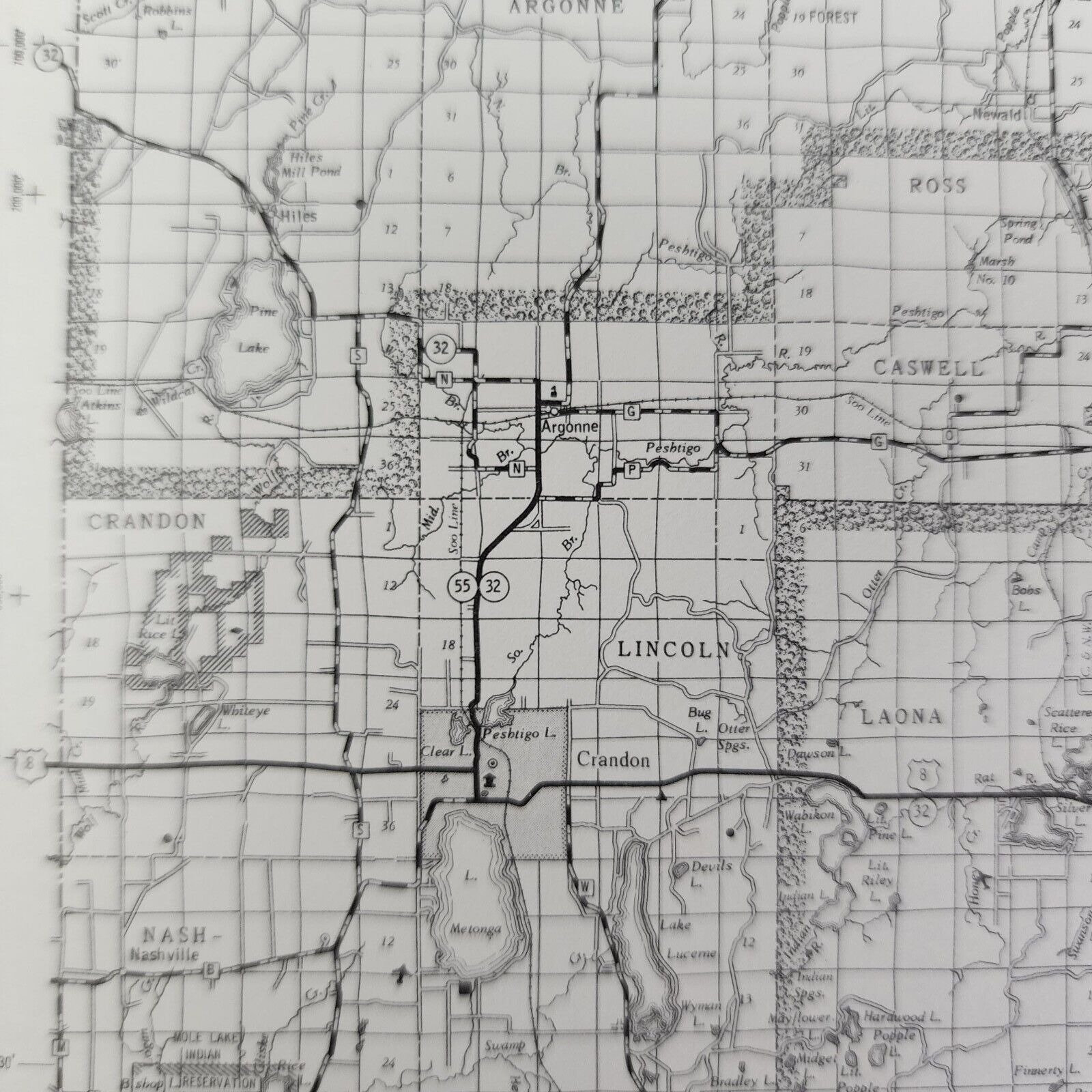 VTG Forest County Map Wisconsin Department of Transportation - Etsy