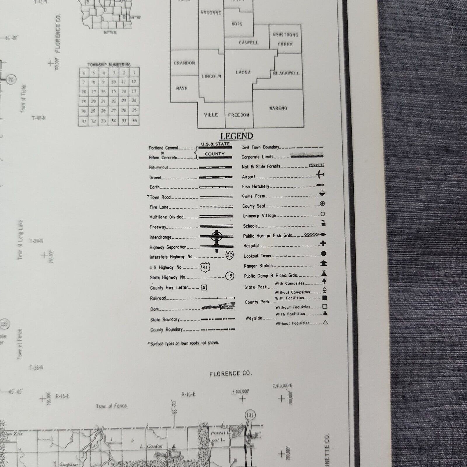 VTG Forest County Map Wisconsin Department of Transportation - Etsy
