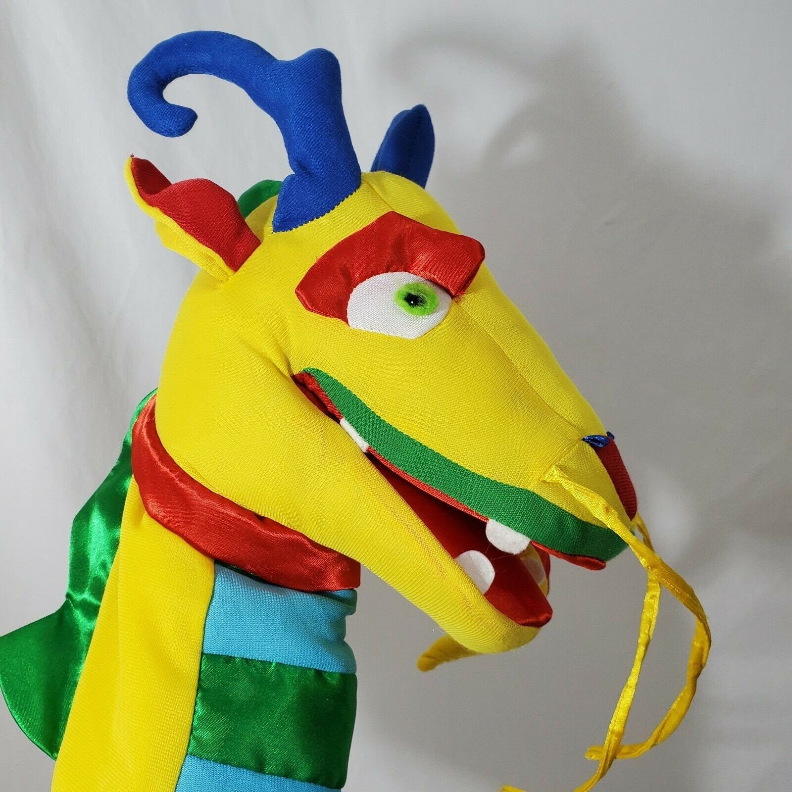 Toys Yellow Chinese Dragon King Hand Puppet Plush Loong Wang Huanglong ...