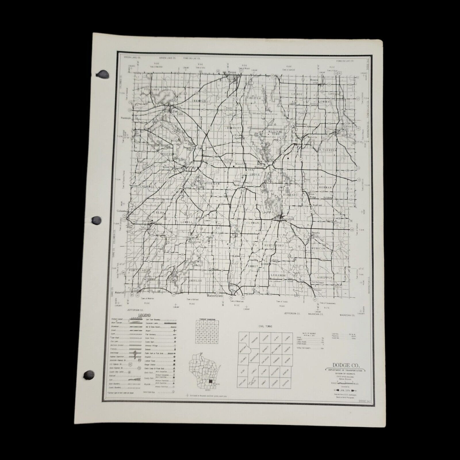 VTG Dodge County Map Wisconsin Department of Transportation Highways ...
