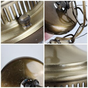 VTG Brutalist Pendant Lamp Light Forecast Lightolier Brass Glass Faux ...