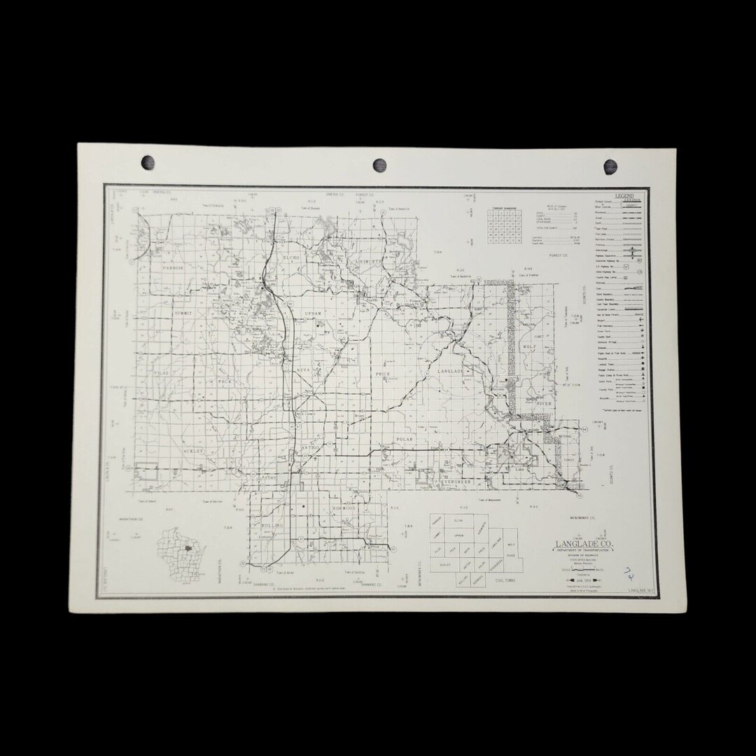 VTG Langlade County Map Wisconsin Department of Transportation Highways ...