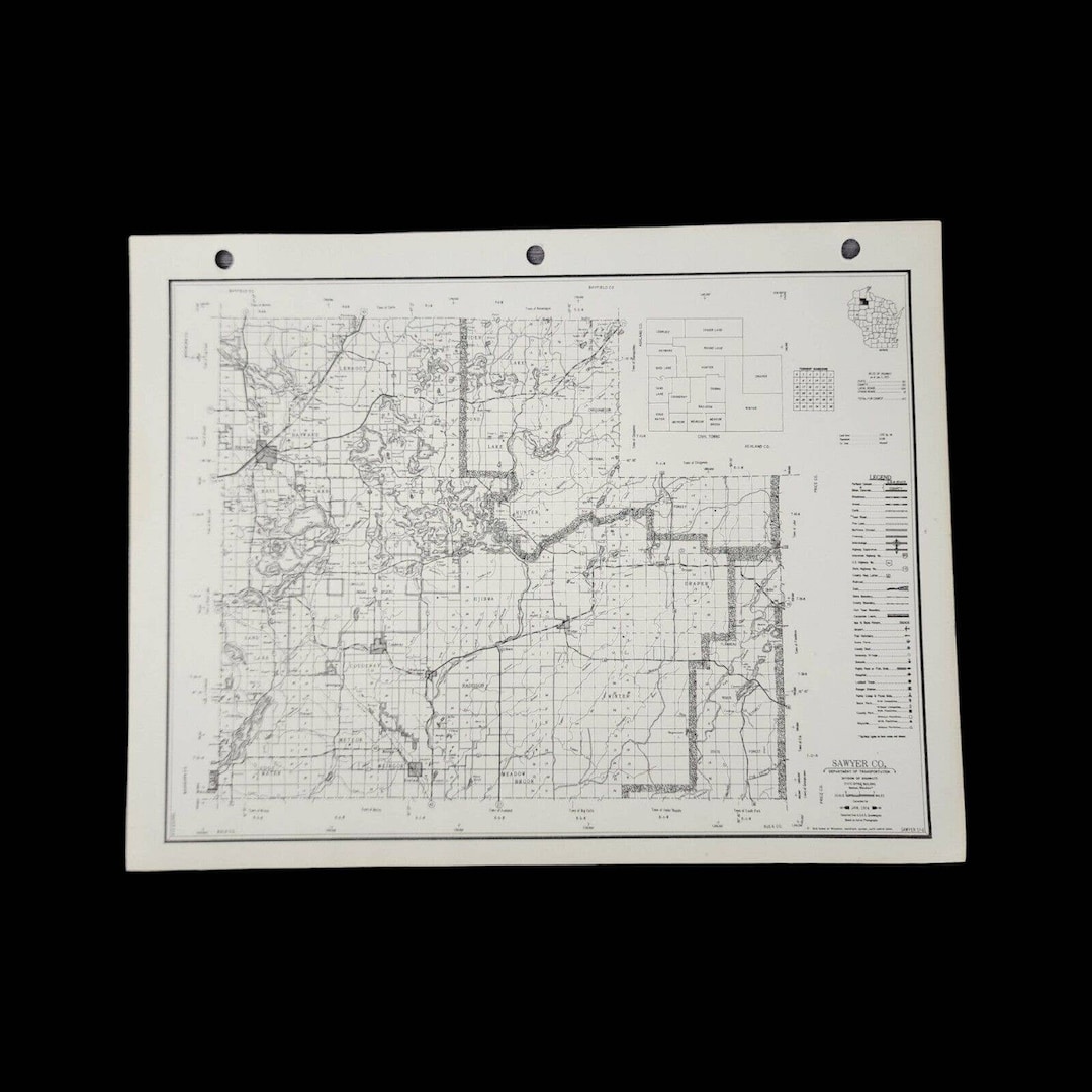VTG Sawyer County Map Wisconsin Department of Transportation Highways ...