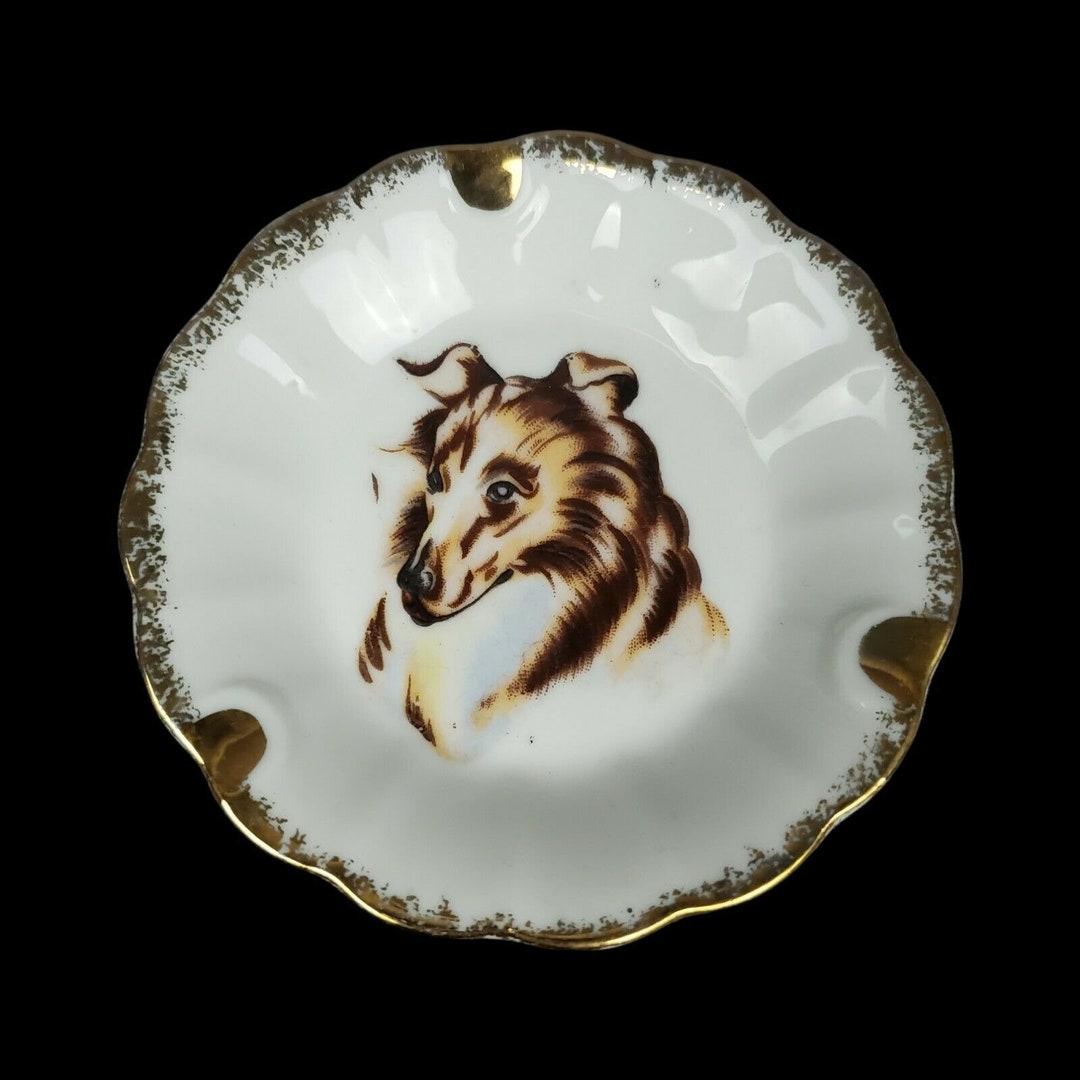 Vintage Japanese Collie Lassie Ashtray Trinket Tidbit Tray Dog - Etsy