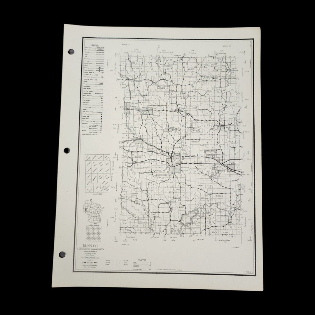VTG Dunn County Map Wisconsin Department of Transportation Highways ...