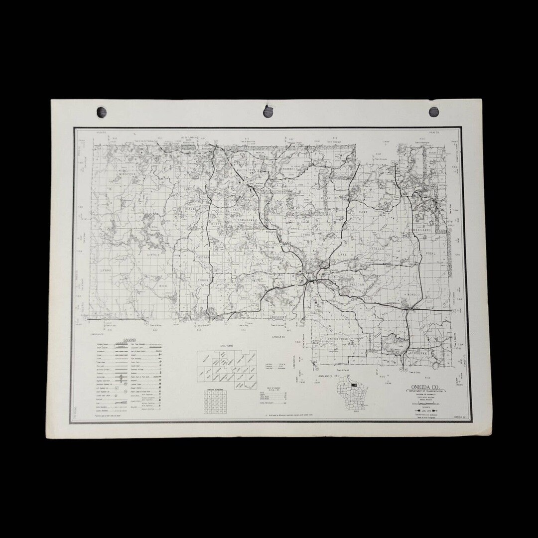 VTG Oneida County Map Wisconsin Department of Transportation Highways ...