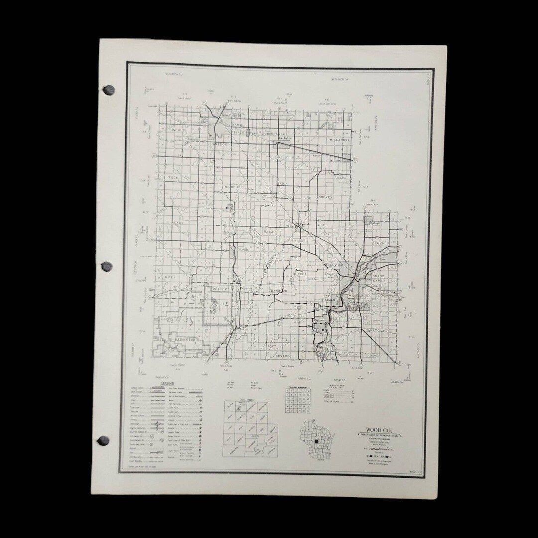 VTG Wood County Map Wisconsin Department of Transportation Highways ...
