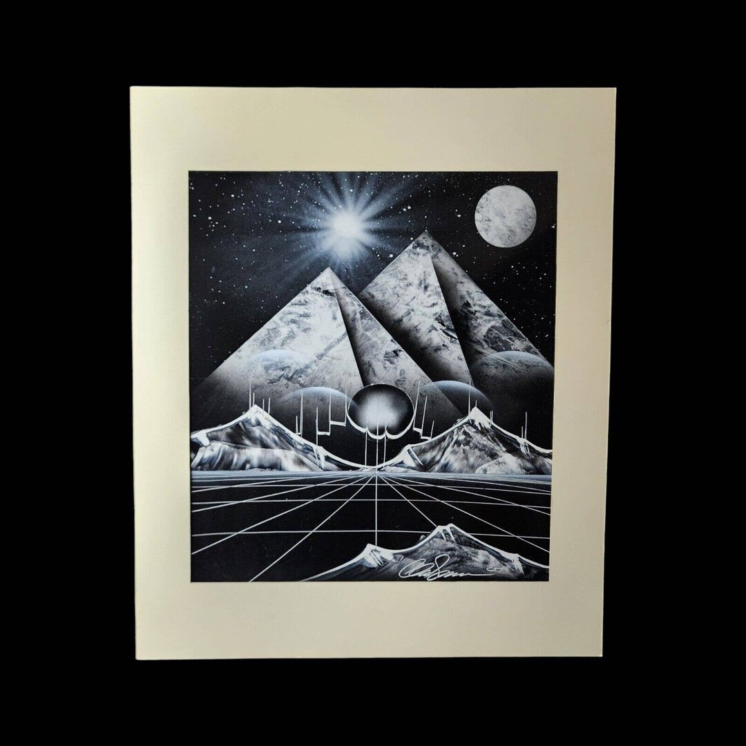 Surrealist Spray Paint Art Original Painting Sci Fi Futuristic Egypt ...
