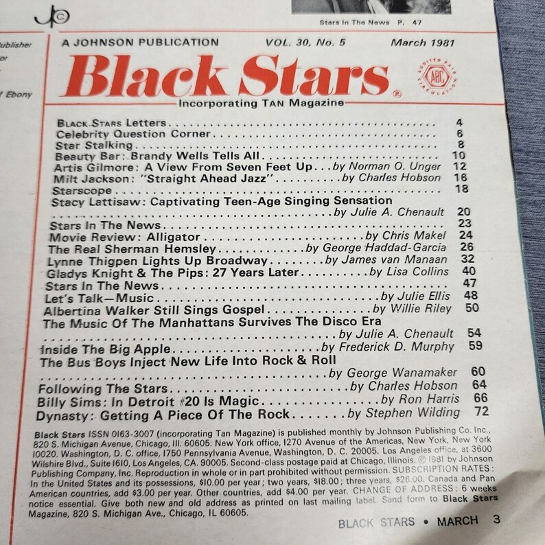 Black Stars Magazine 1981 Gladys Knight Sherman Hemsley Lynn - Etsy