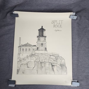 Spit Rock Lighthouse Pencil Drawing Sketch Two Harbors Minnesota ...