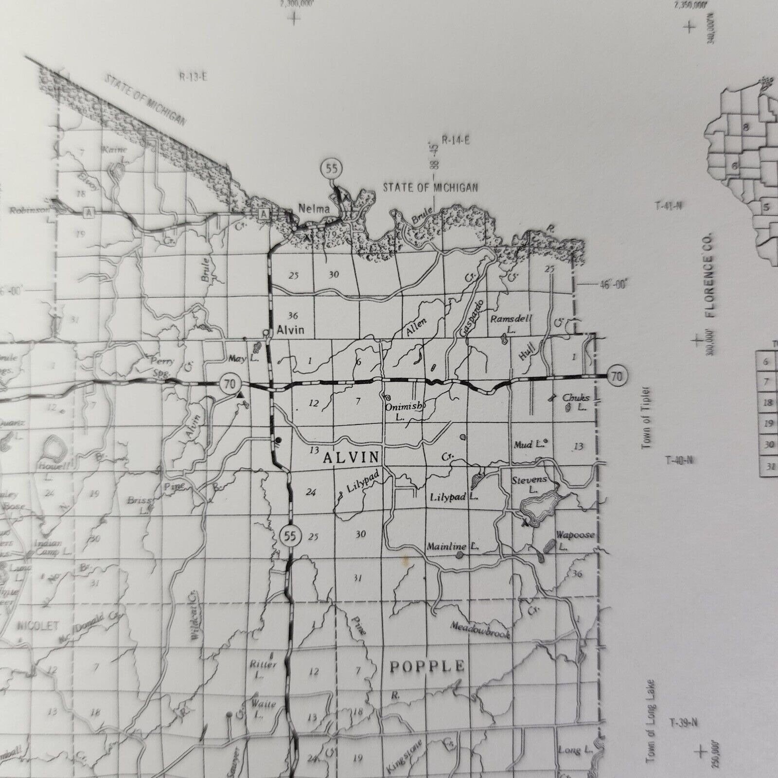 VTG Forest County Map Wisconsin Department of Transportation - Etsy