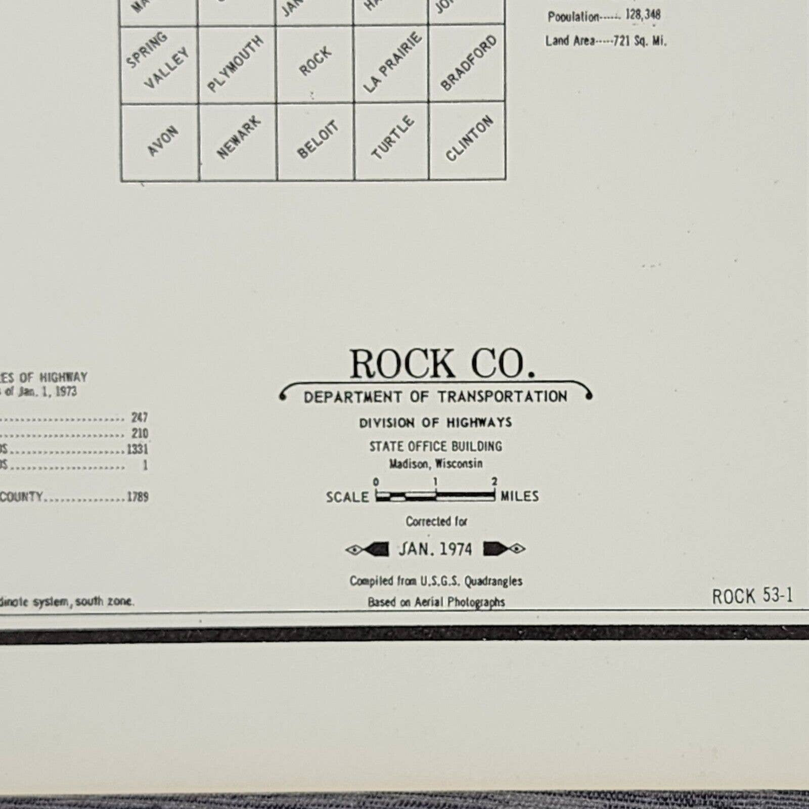 VTG Rock County Map Wisconsin Department of Transportation Highways ...