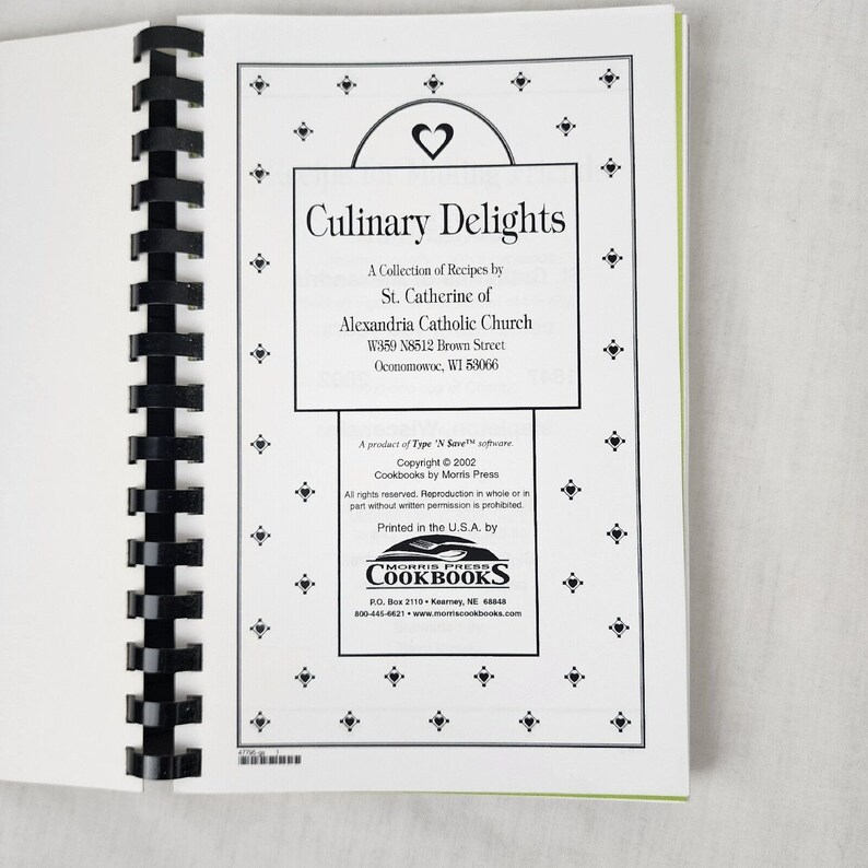 St. Catherine of Alexandria Catholic Church Cookbook VTG Oconomowoc ...
