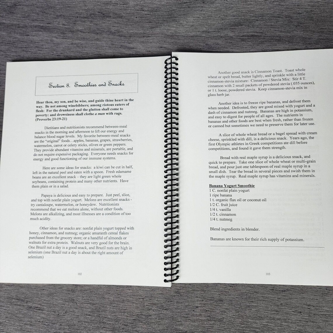 Biblically Based Cookbook Natural Food Recipes Barbara J. Cook Bible ...