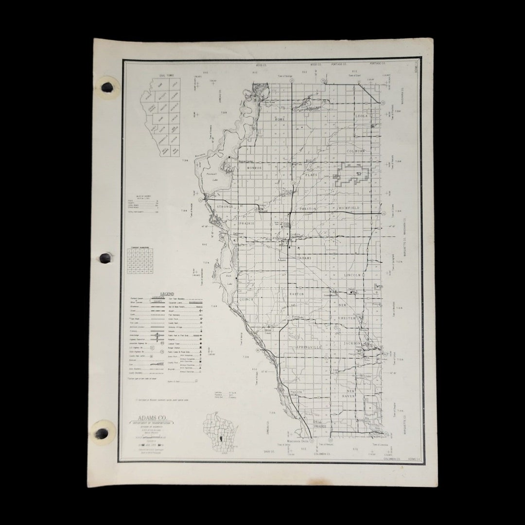 VTG Adams County Map Wisconsin Department of Transportation Highways ...