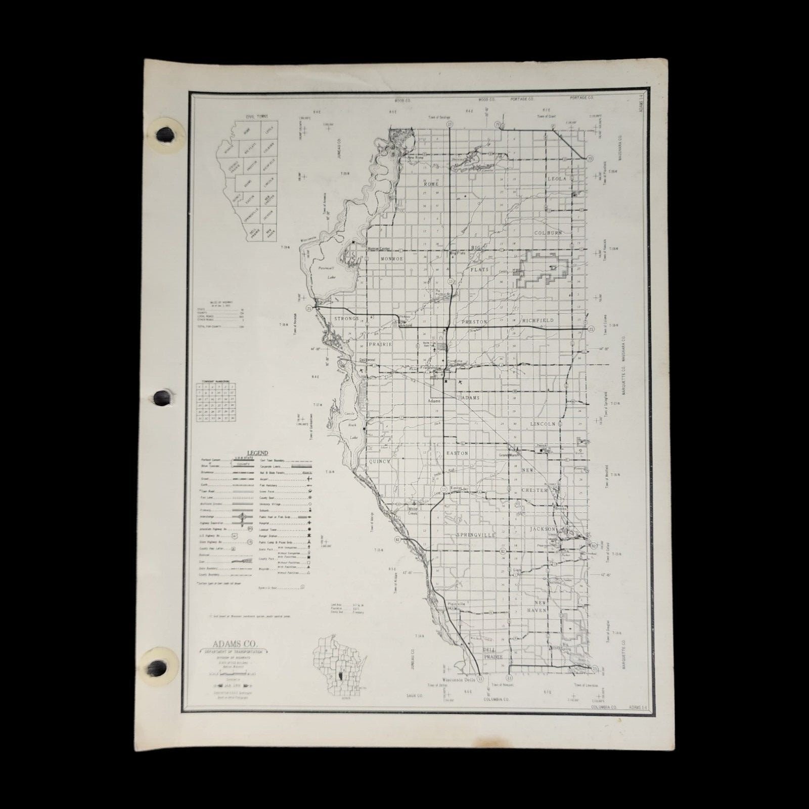 VTG Adams County Map Wisconsin Department of Transportation Highways ...
