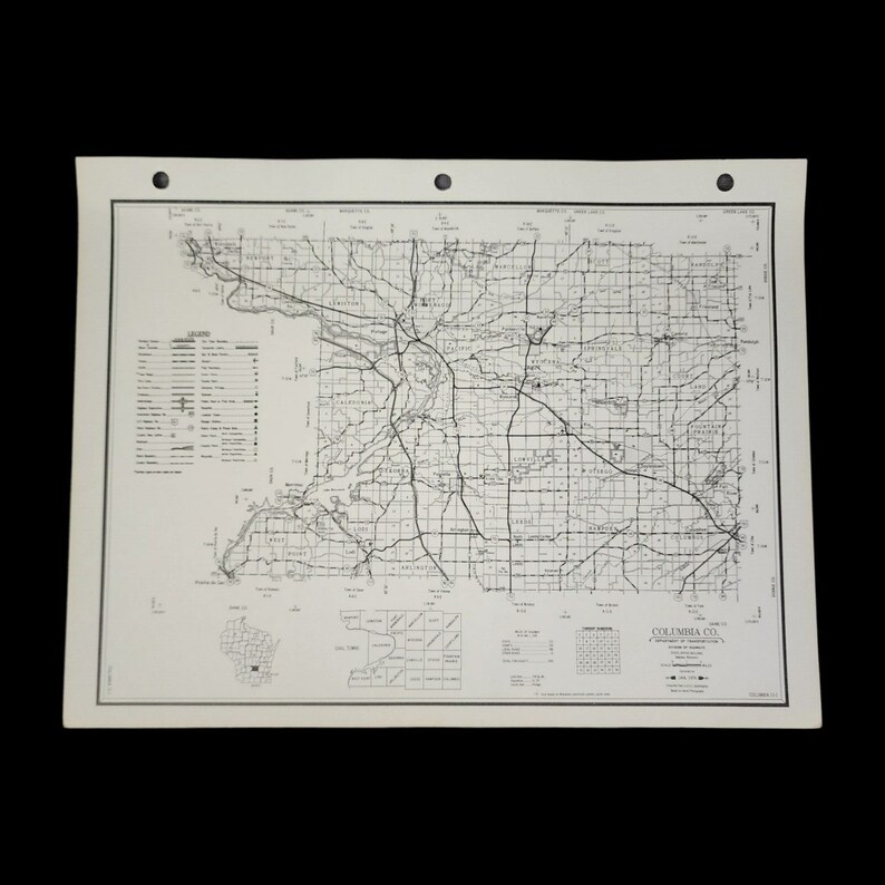 VTG Columbia County Map Wisconsin Department of Transportation Highways ...