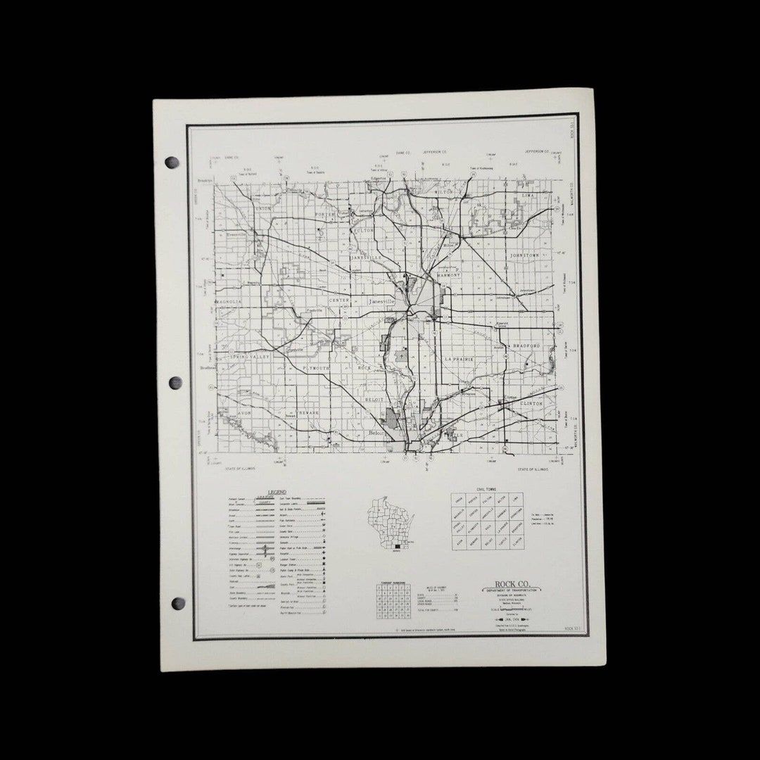 VTG Rock County Map Wisconsin Department of Transportation Highways ...