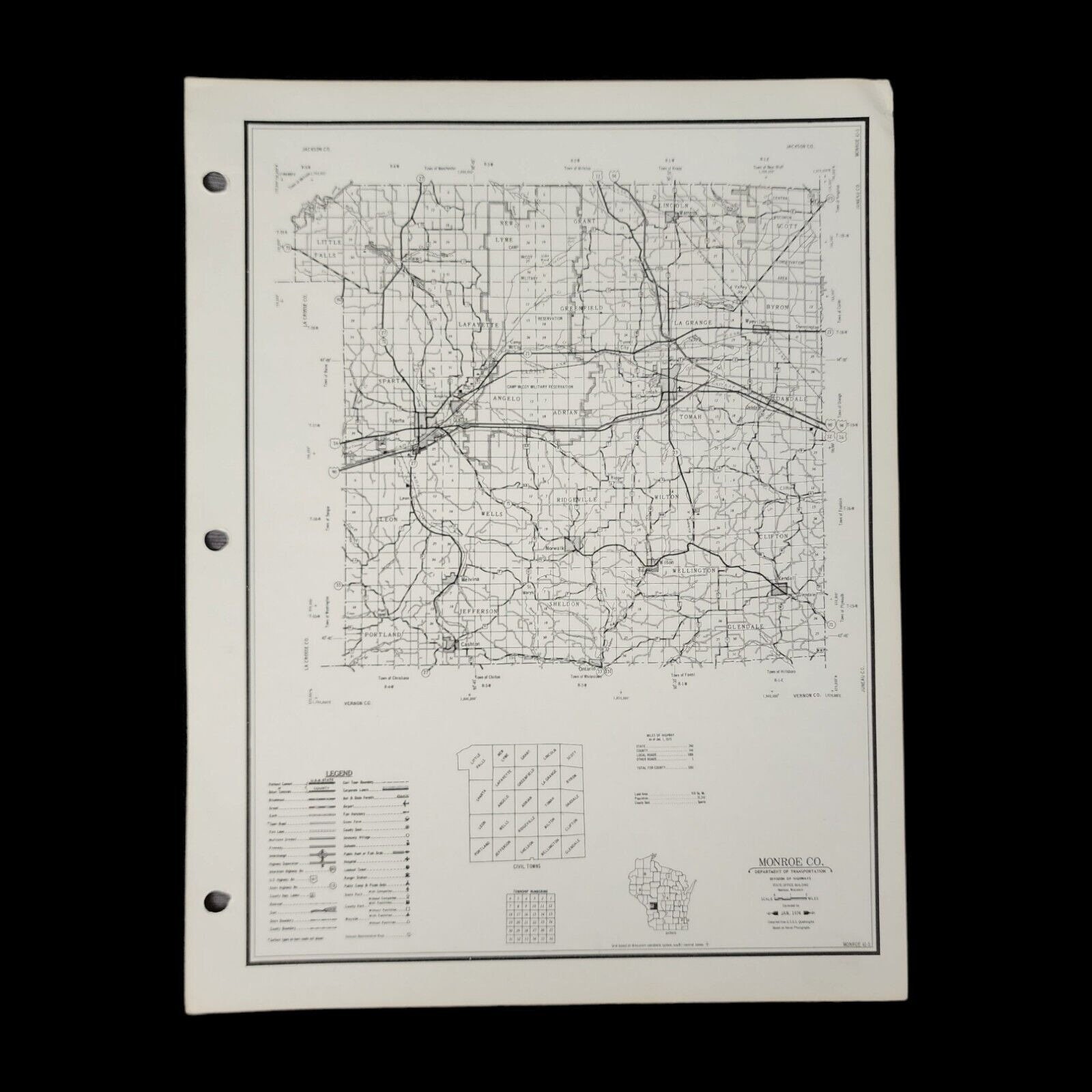 VTG Monroe County Map Wisconsin Department of Transportation Highways ...