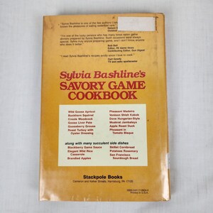 Sylvia Bashline's Savory Game Cookbook VTG Wild Hunting Homesteading ...