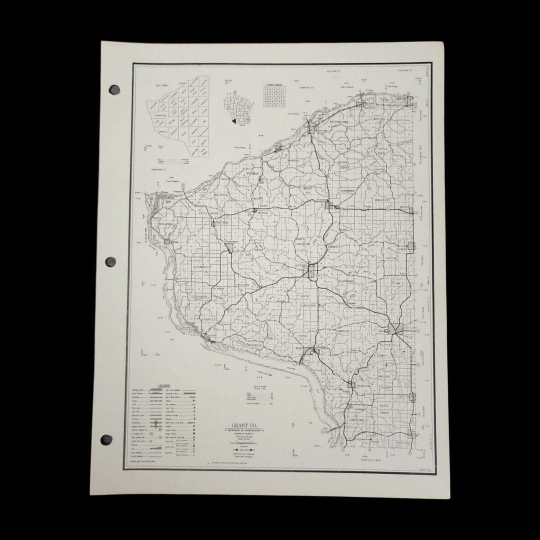 VTG Grant County Map Wisconsin Department of Transportation Highways ...