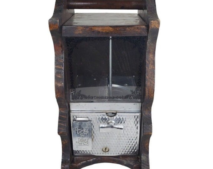 Vintage Toy 'n Joy Penny Gumball Machine Wooden 15 Candy Dispenser ...