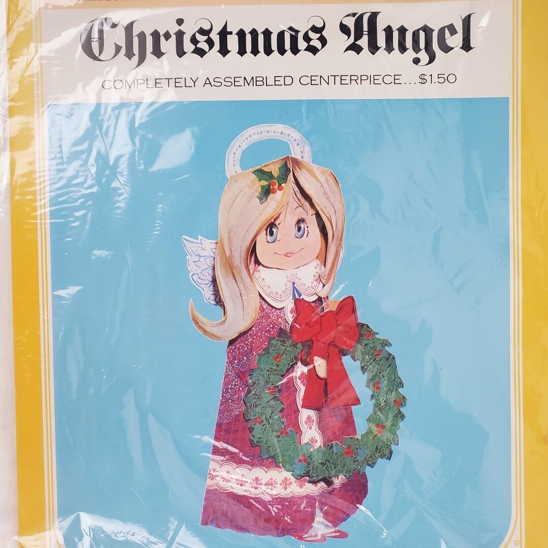 Vintage Christmas Angel Centerpiece Die-cut Paper Holiday Decoration ...