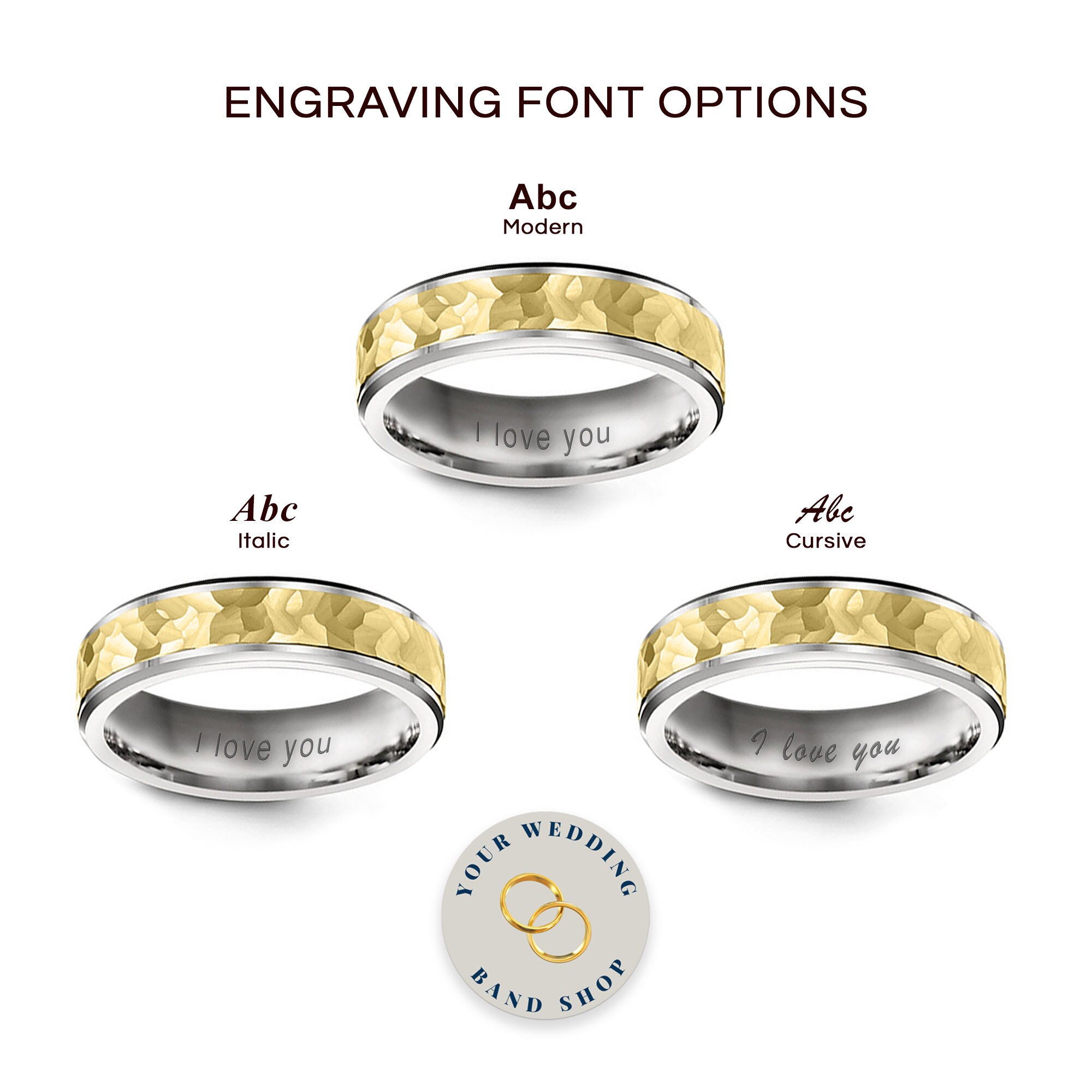 Mens Solid Two Tone Yellow White Gold Harvest of Love Wedding | Etsy