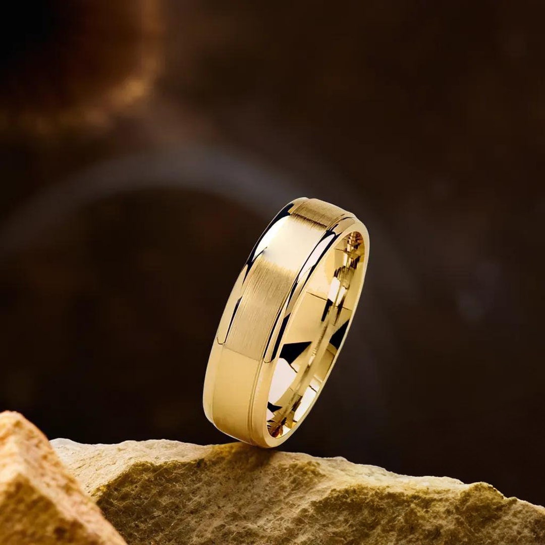 Classic Gold Wedding Band 6MM, Men’s Comfort Fit Wedding Band, 10k, 14k ...
