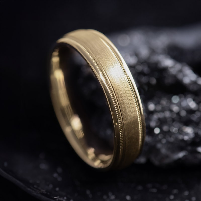 Solid Gold Milgrain Womens Ring - Etsy