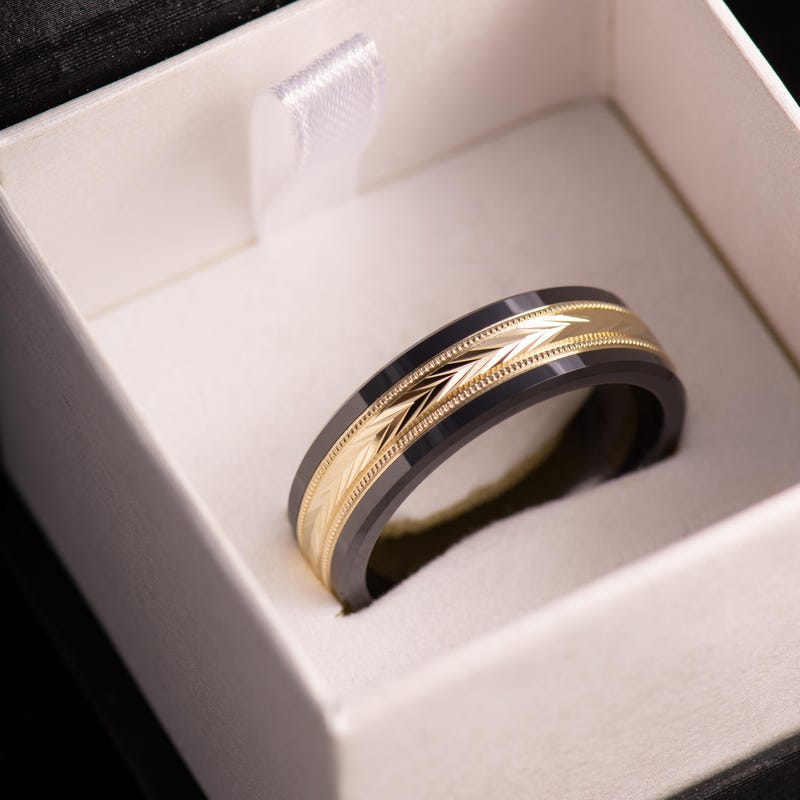 Black 10k Gold Ring Men - Etsy