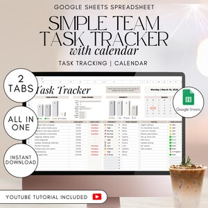 Google Sheets Team Task Tracker With Calendar | Simple Project ...