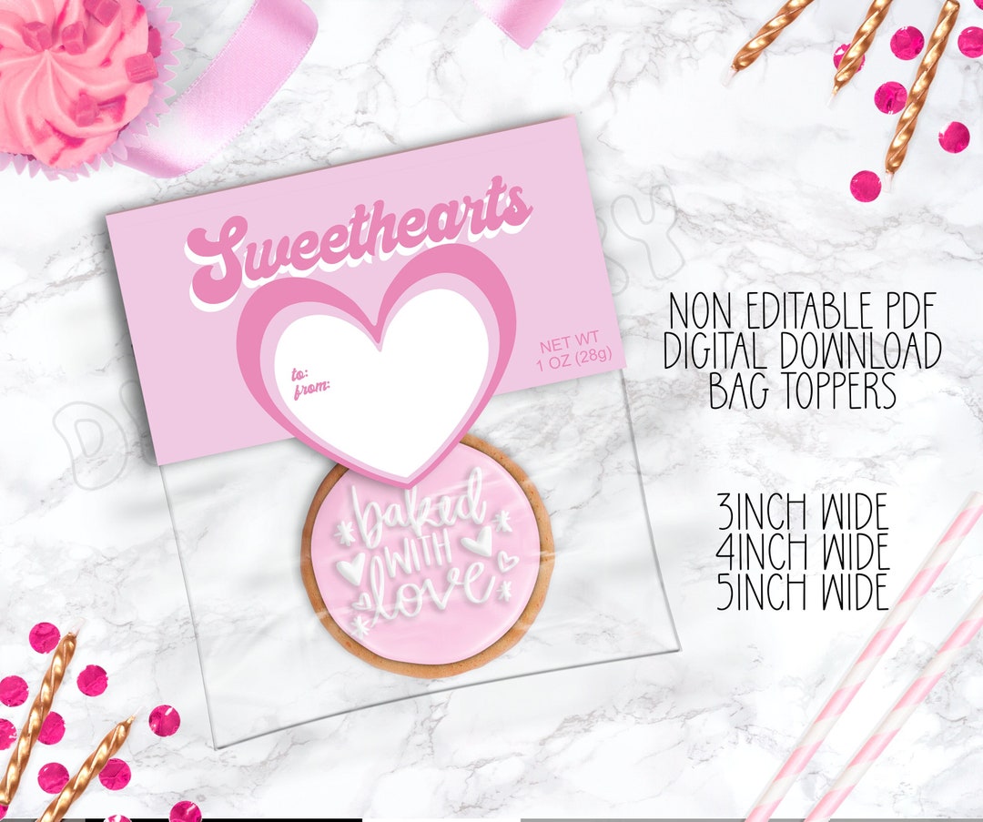 Sweethearts Valentines Bag Toppers, Treat Bag Toppers, 3 Inch ...