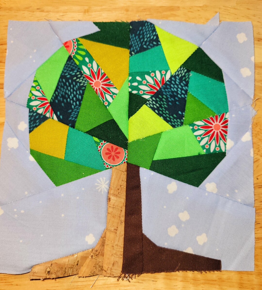 Tree Foundation Paper Piecing Unfinished Quilt Block - Etsy