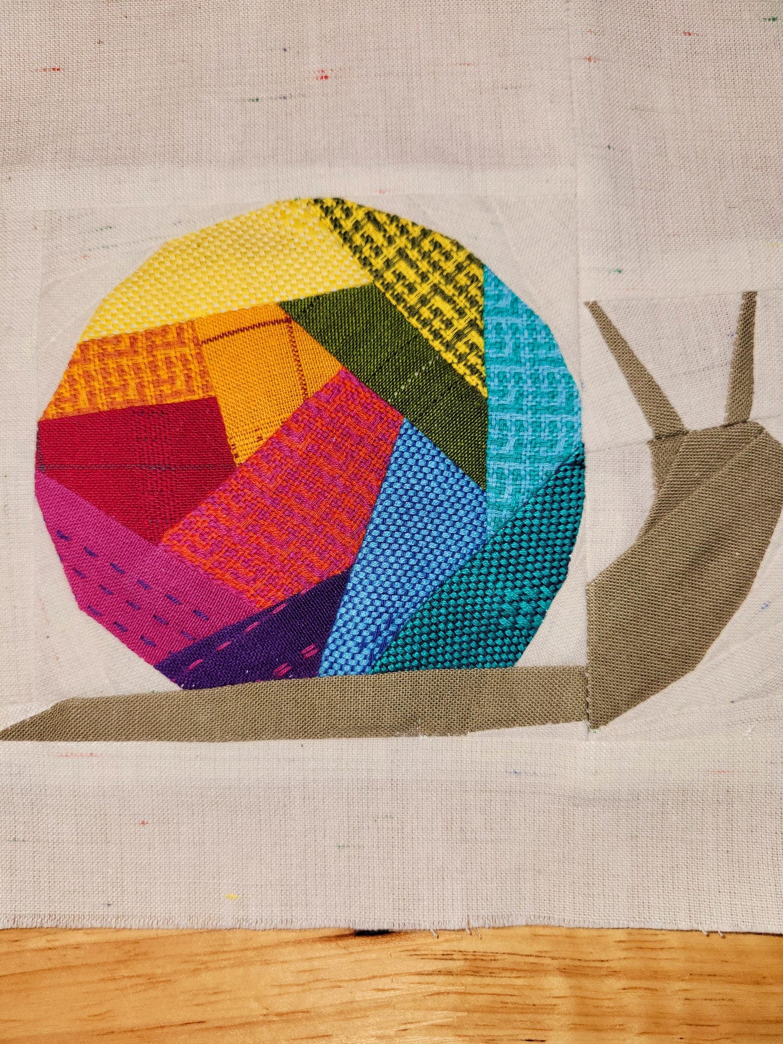 Rainbow Snail Foundation Paper Piecing Unfinished Quilt Block - Etsy