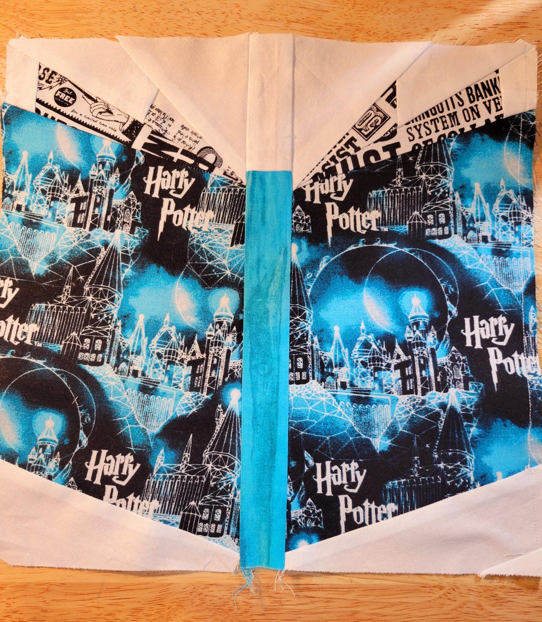 Unfinished Harry Potter Hogwarts in Blue Book Quilt Block - Etsy