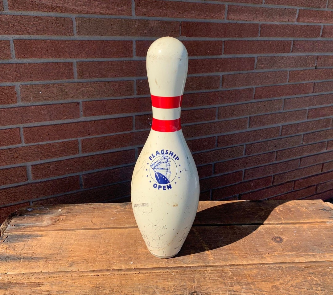 Flagship Open Bowling Pin - Vintage Bowling Tournament Autographed King ...