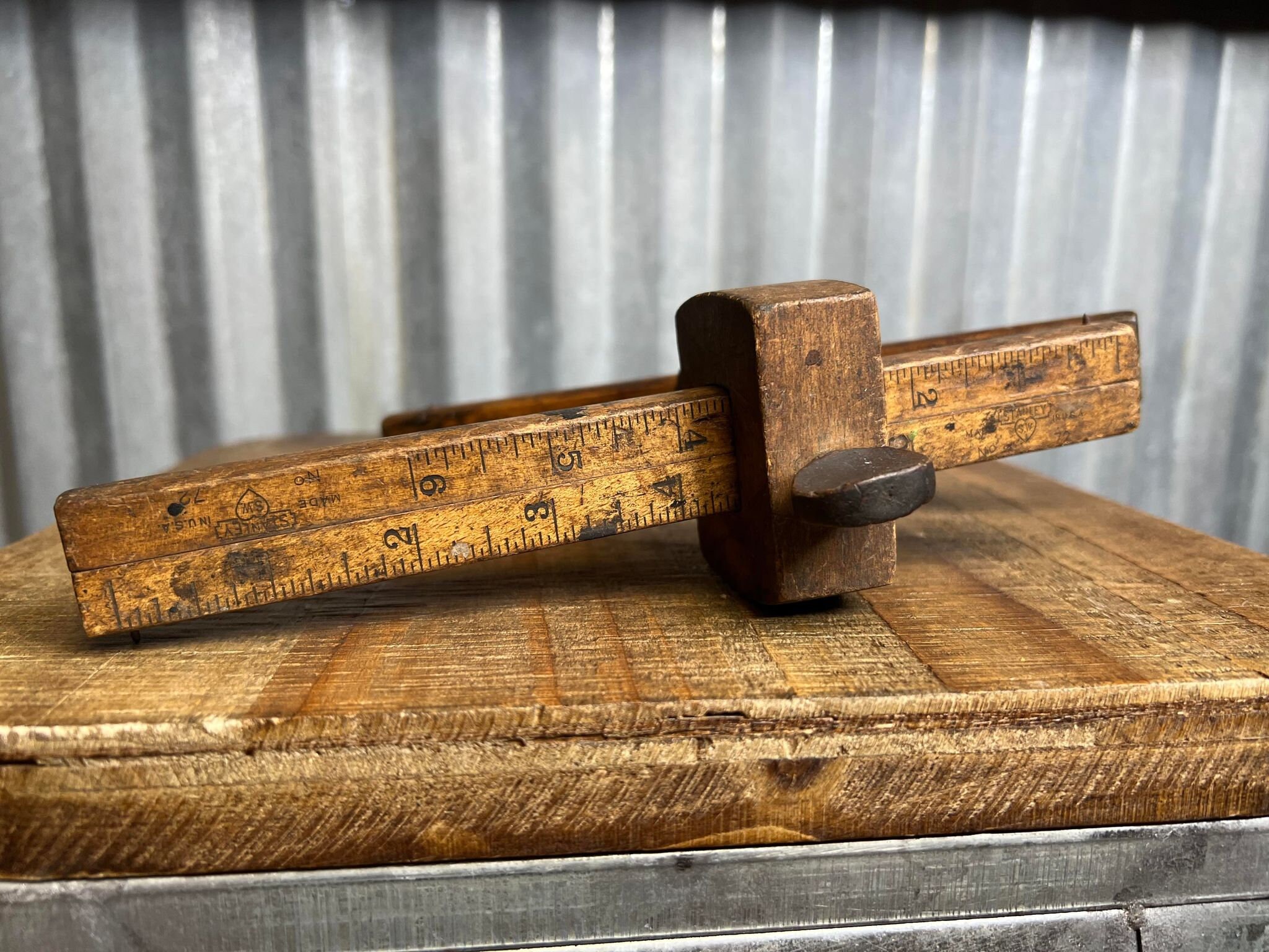 TWO Antique Wood Scribe Ruler Tools Vintage Stanley Tools Rustic ...
